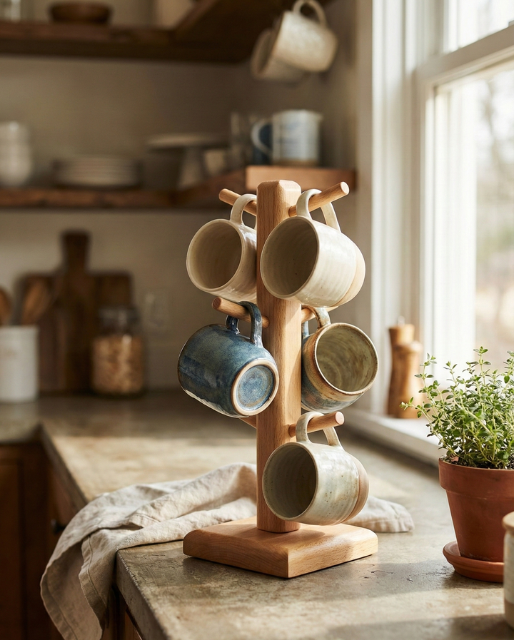 Wooden Mug Stand – Jozoureg